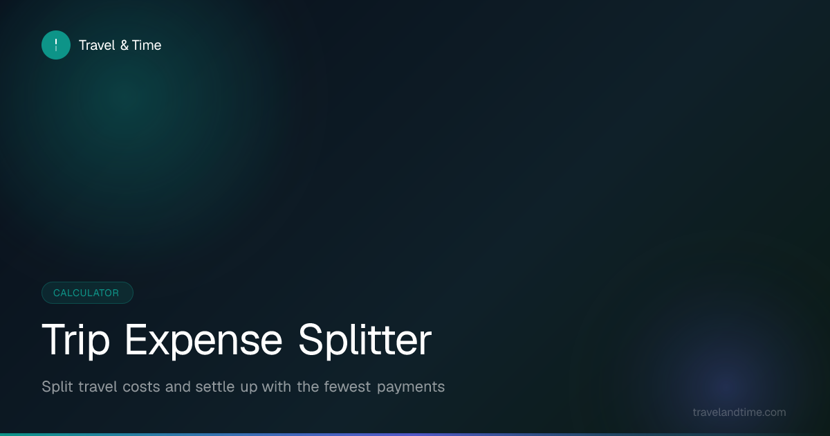 Trip Expense Splitter — Split Travel Costs & Settle Up | Travel and Time